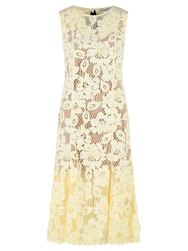 SELF-PORTRAIT Crochet Dress - Yellow