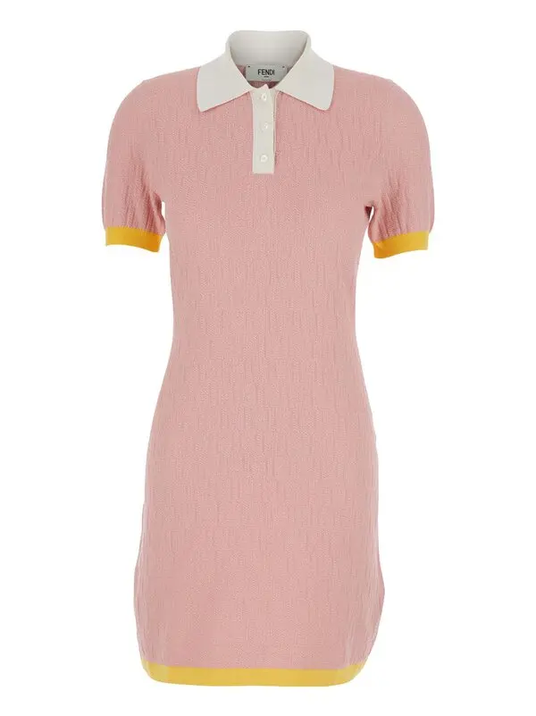 Fendi Cotton And Silk Blend Classic Collar Dress - Multicolor