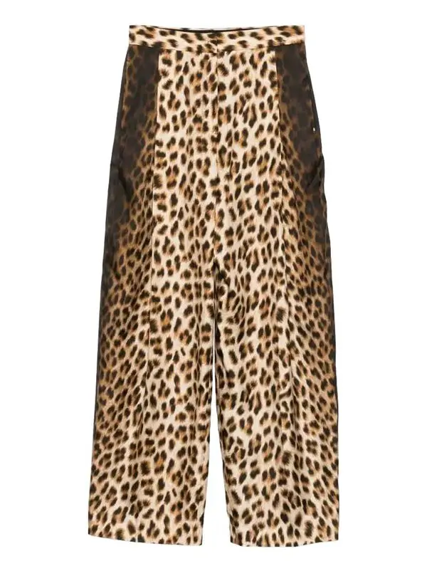 Sportmax Animal Print Silk Pants - Brown