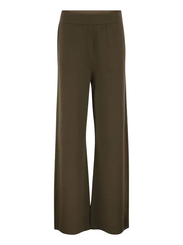 Max Mara Mxmfaida Wide-leg Viscose Knit Trousers - Yellow