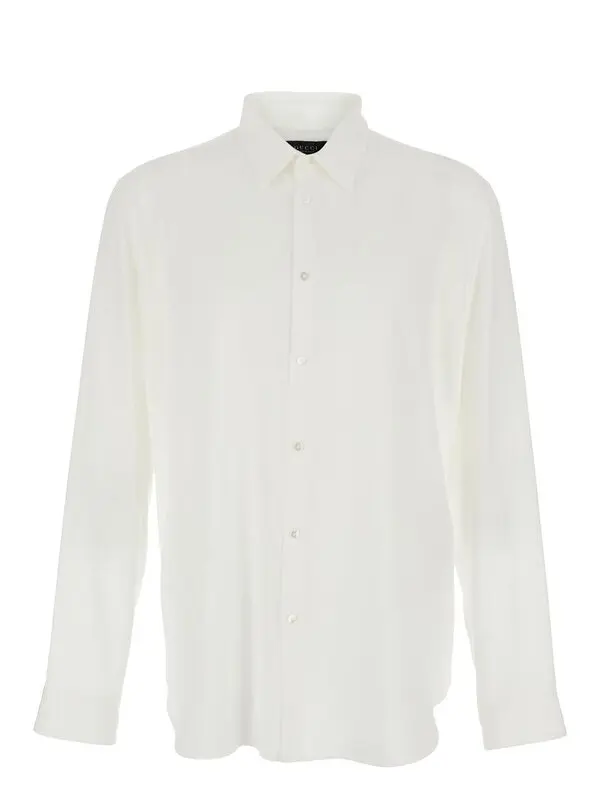 Gucci Narcissist' White Shirt With Classic Collar And Button Cuffs In Silk For - Multicolor