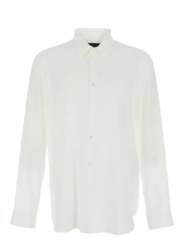 Gucci Narcissist' White Shirt With Classic Collar And Button Cuffs In Silk For - Multicolor