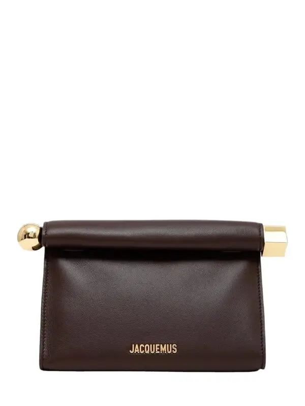Jacquemus Le Sac Rond Carre Leather Cross Body Bag - Brown
