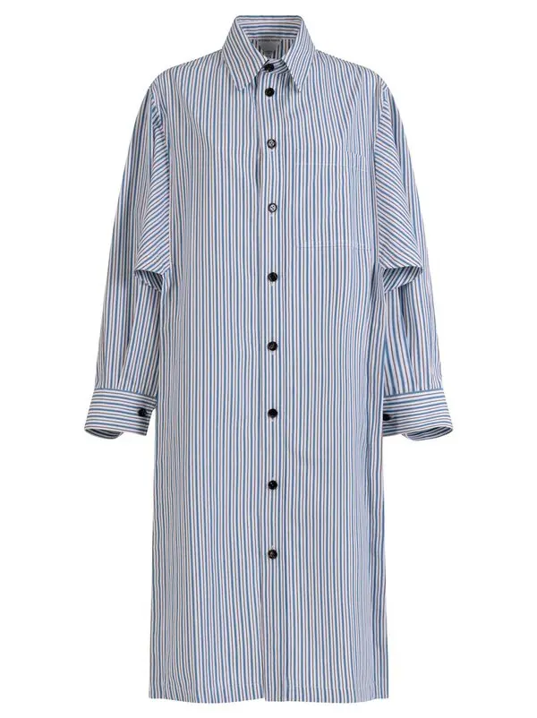 Bottega Veneta Striped Cotton Dress - White
