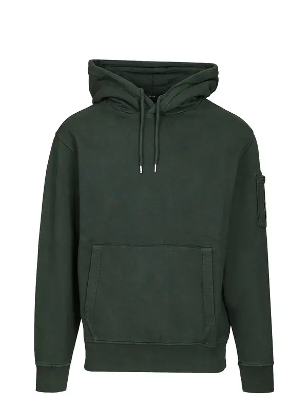 C.P. COMPANY Cotton Hooded Sweatshirt - Green