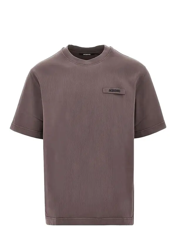 Jacquemus Le T-shirt Gros Grain In Cotton - Brown
