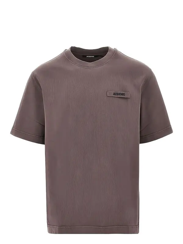 Jacquemus Le T-shirt Gros Grain In Cotton - Brown