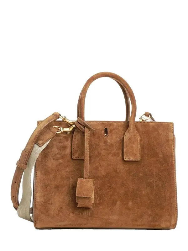 Saint Laurent Suede Sac De Jour Bag - Brown