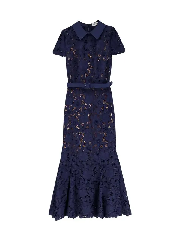 SELF-PORTRAIT Lace Long Dress - Blue
