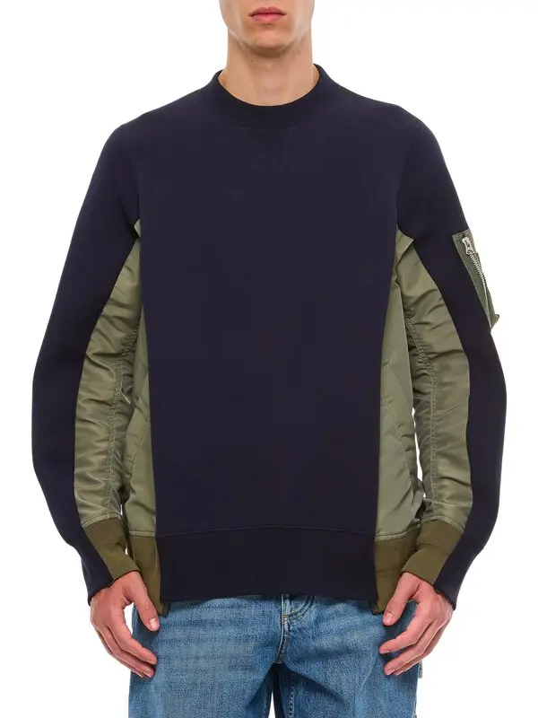 Sacai Sponge Sweat X Nylon Twill Pullover - Multicolor