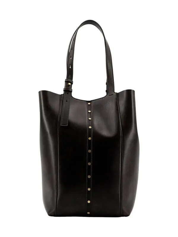 GOLDEN GOOSE Shopping 24.7 Vintage Leather Shoulder Bag - Black