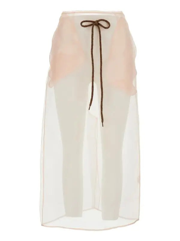 Simone Rocha Sheer Column Midi Skirt - Multicolor