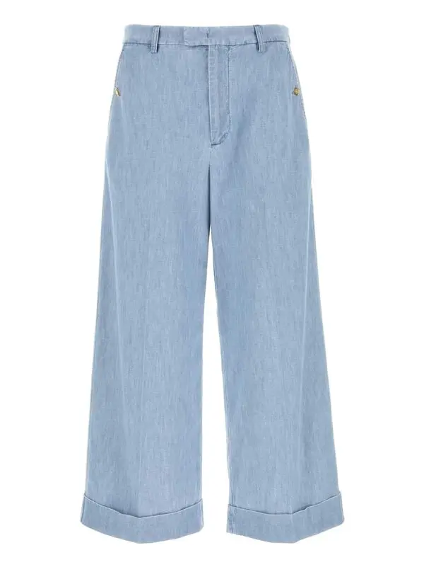 Valentino Garavani Light Denim Wide-leg Jeans - Blue