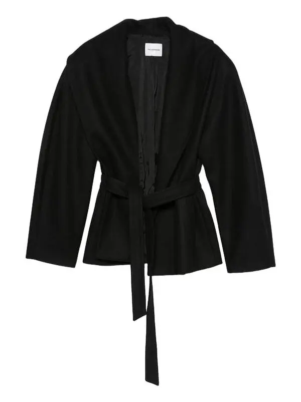 Andamane Oversized Belted Jacket - Black