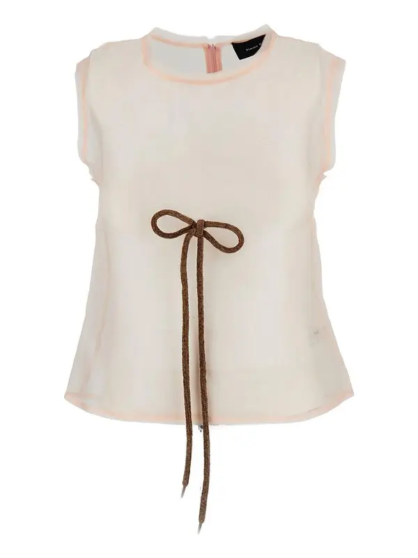 Simone Rocha Sheer Frayed Top - Multicolor
