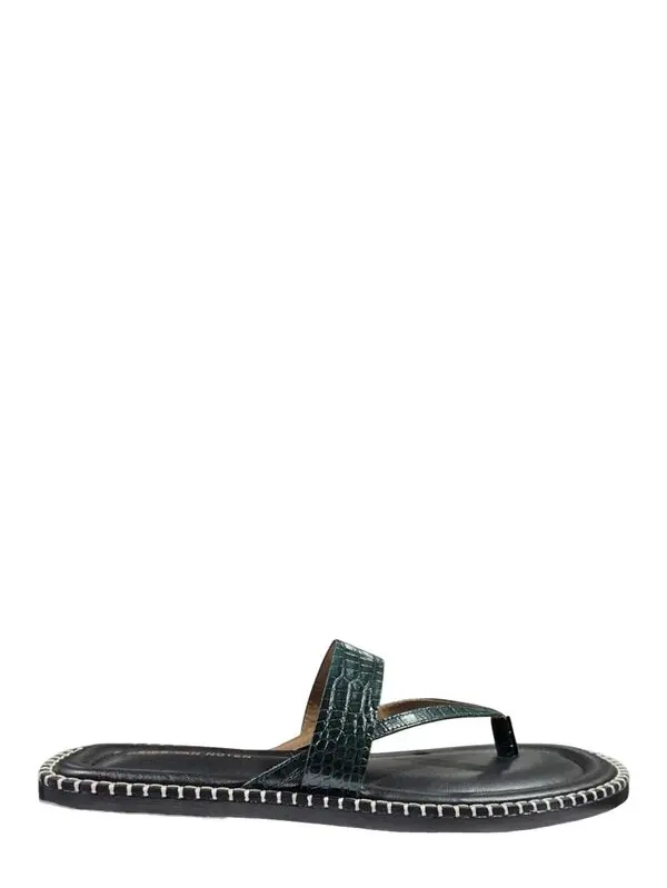 Dries Van Noten Leather Flat Sandals - Green