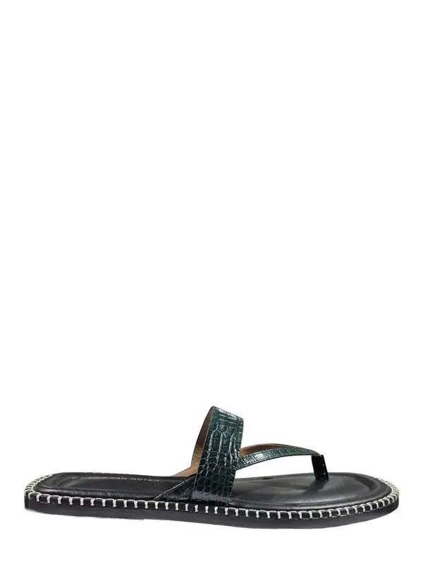 Dries Van Noten Leather Flat Sandals - Green