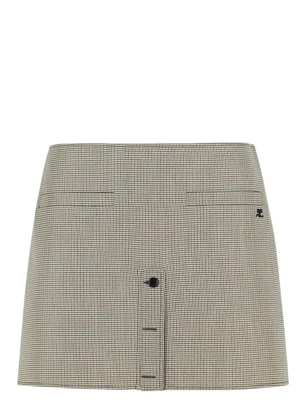 COURREGES Wool Blend Miniskirt - Cream