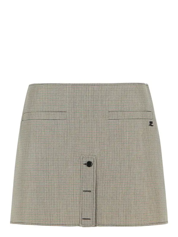 COURREGES Wool Blend Miniskirt - Cream