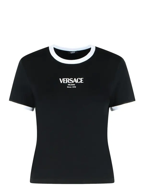 Versace Viscose Logo T-shirt - Black