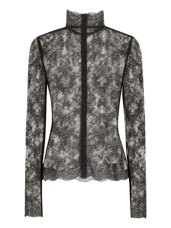 Dolce & Gabbana Chantilly Lace Top - Gray