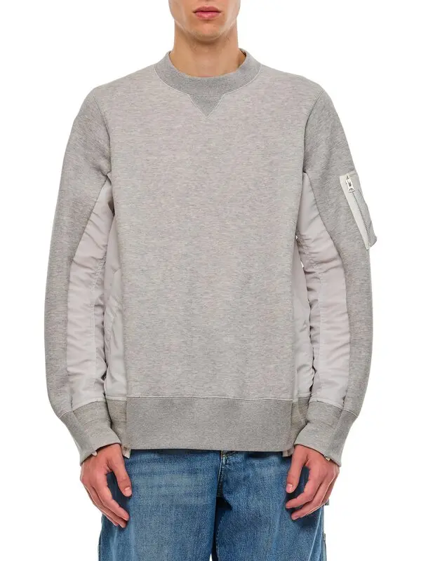 Sacai Sponge Sweat X Nylon Twill Pullover - Multicolor