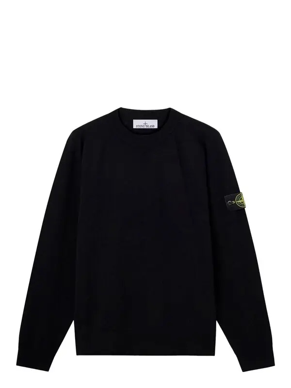 Stone Island Virgin Wool Blend Sweater - Black