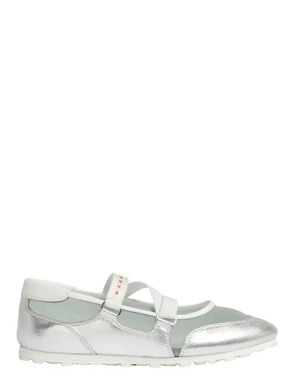 Marni Metallic Velcro Sneakers - Silver
