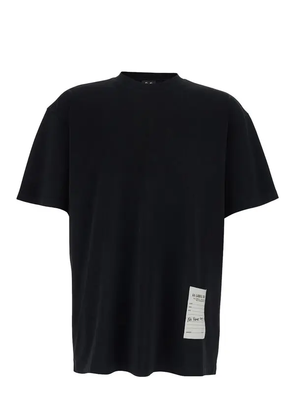 44 LABEL GROUP Crew Neck T-shirt With Logo On Front And Back In Cotton For - Black