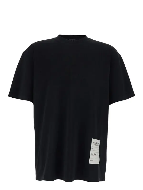 44 LABEL GROUP Crew Neck T-shirt With Logo On Front And Back In Cotton For - Black