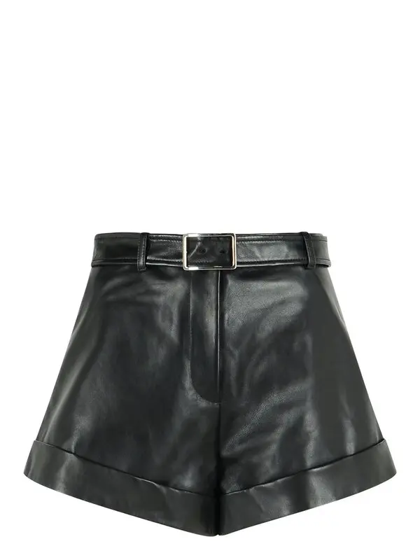 Sportmax Leather Shorts - Black