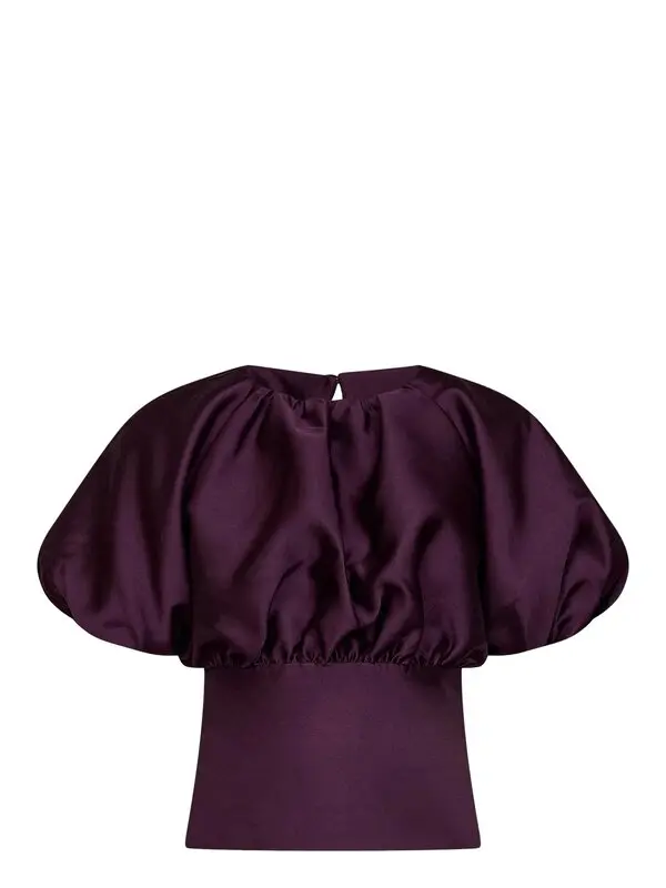 SELF-PORTRAIT Taffeta Short-sleeved Top - Multicolor