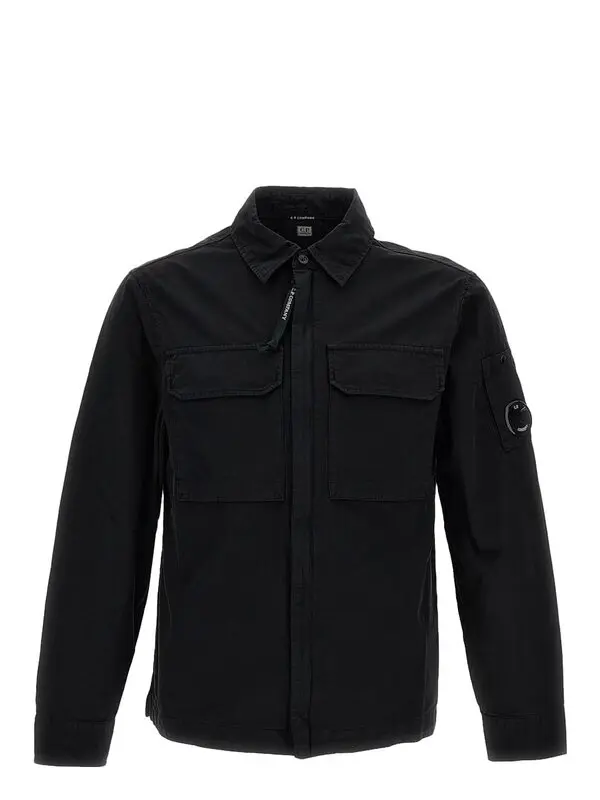 C.P. COMPANY Oversized Organic Gabardine Zip-up Shirt - Multicolor