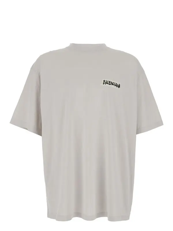 Balenciaga Cotton T-shirt With Logo On Front And Back For - Multicolor