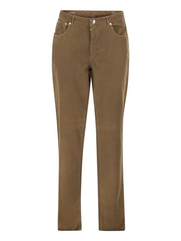 Brunello Cucinelli Five-pocket Cotton Corduroy Trousers - Brown