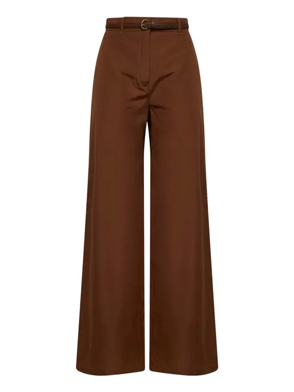Max Mara Clay Poplin Belted Trousers - Multicolor