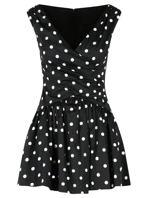 SELF-PORTRAIT Polka Dot' Cotton Dress - Black