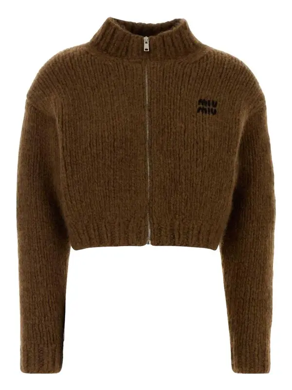 Miu Miu Cashmere Cropped Cardigan - Brown