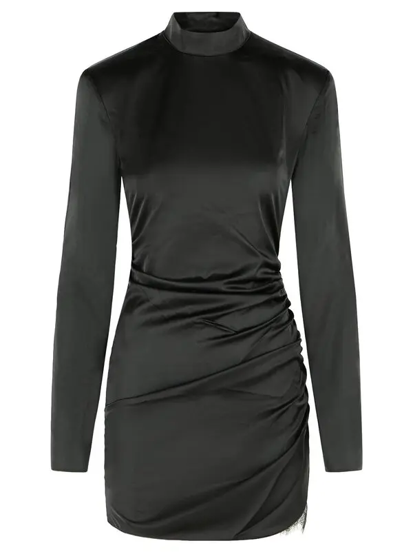 ROTATE BY BIRGER CHRISTENSEN Polyester Satin Mini Dress - Black