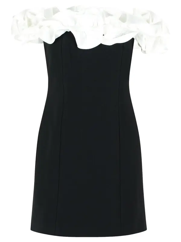 ROTATE BY BIRGER CHRISTENSEN Ruffled Strapless Mini Dress - Black