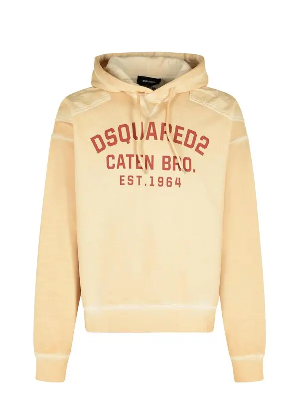 Dsquared2 Cotton Hooded Sweatshirt - Cream