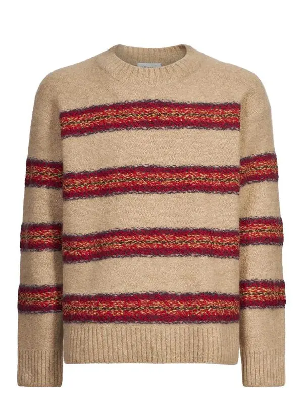 Dries Van Noten Striped Wool And Alpaca Blend Jumper - Cream