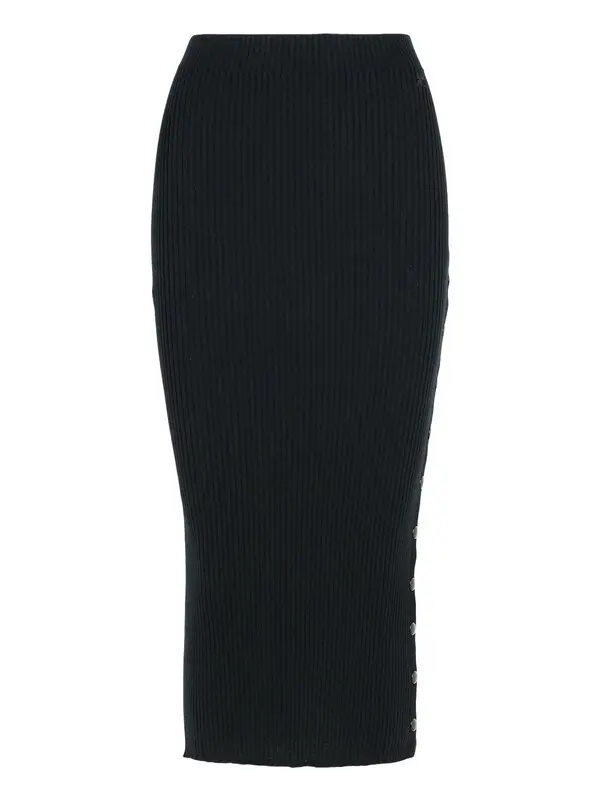 COURREGES Merino Wool Blend Skirt - Black
