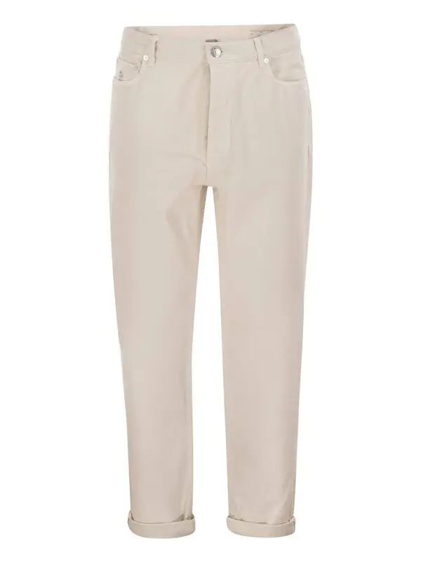 Brunello Cucinelli Cotton Five-pocket Tapered Jeans - White