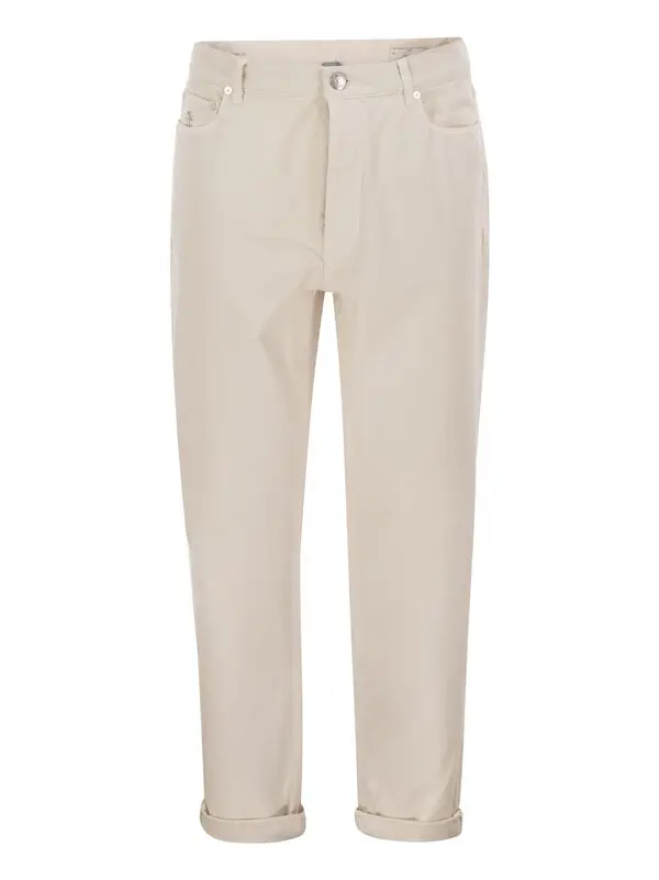 Brunello Cucinelli Cotton Five-pocket Tapered Jeans - White