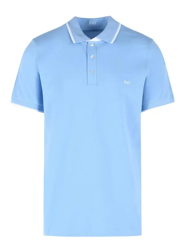 FAY Light Stretch Cotton Polo Shirt - Blue