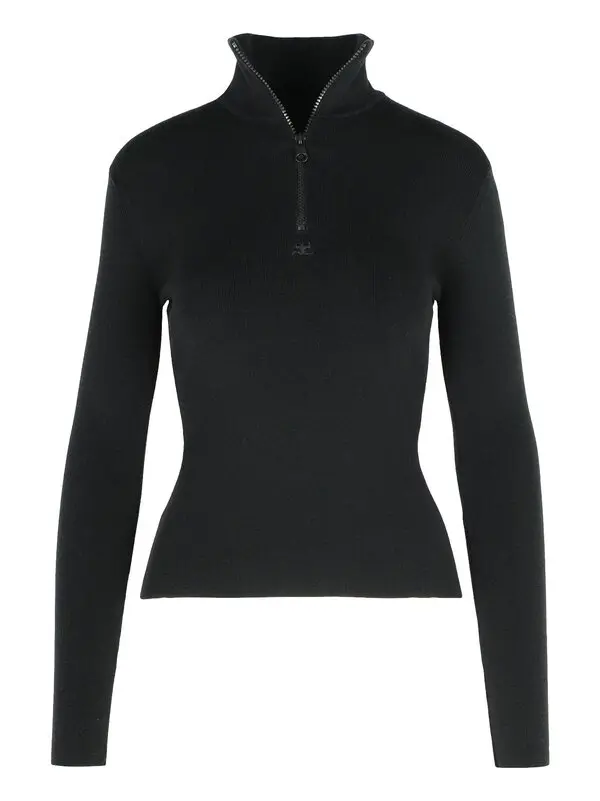 COURREGES Merino Wool Sweater - Black