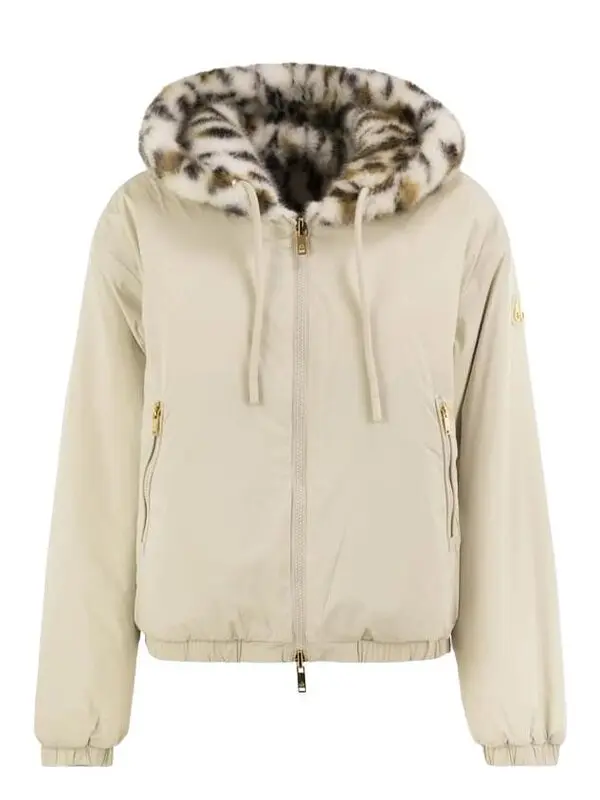 Moose Knuckles Reversible Animal-print Faux Fur Puffer Jacket - Cream