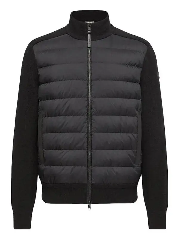Moncler Down-filled Wool And Cashmere Cardigan - Black