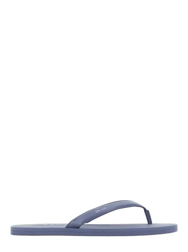 Prada Leather Flip Flops - Blue